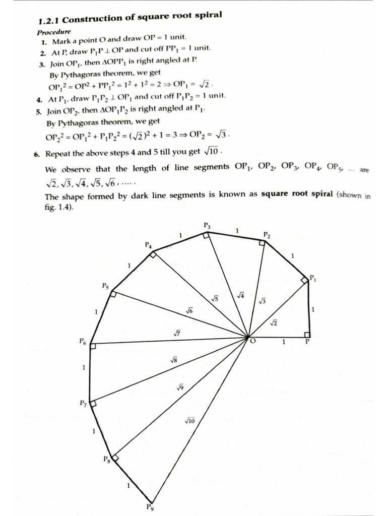 Construction of Square Root Spiral | PDF