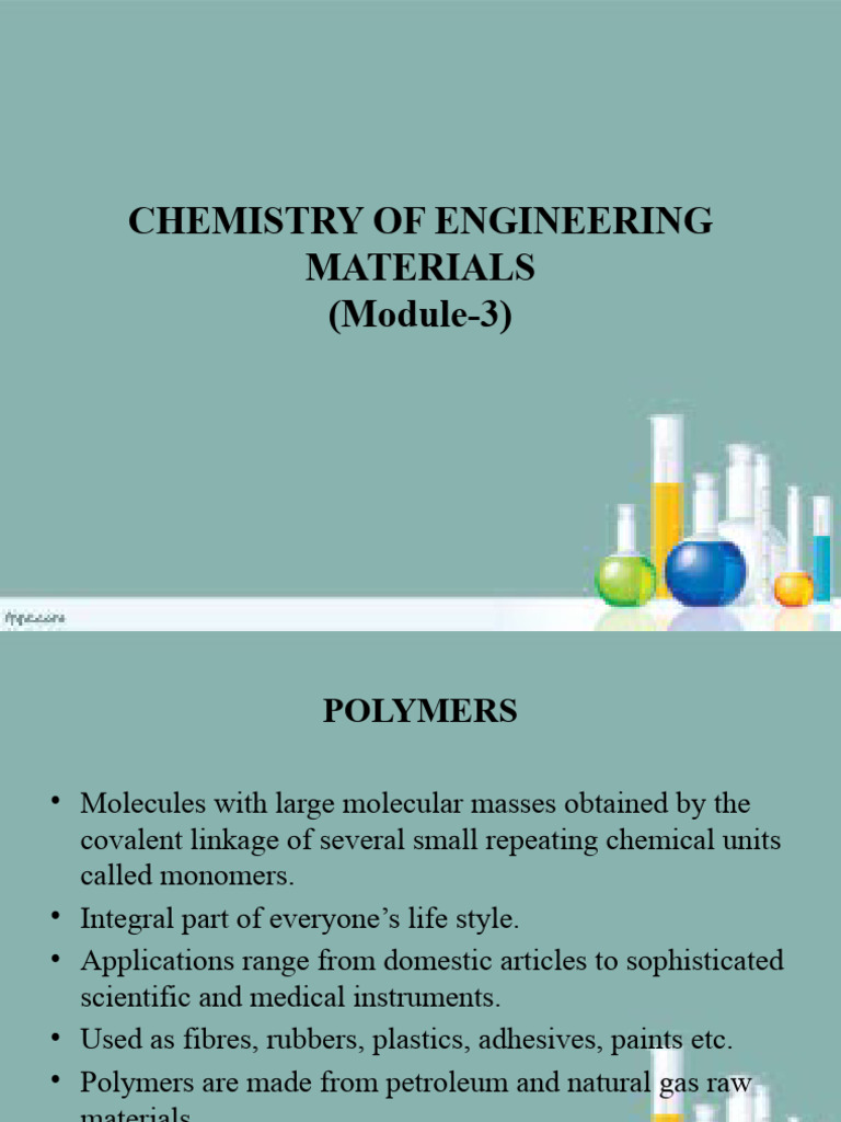 Chemistry of Engineering Materials | PDF | Oled | Copolymer