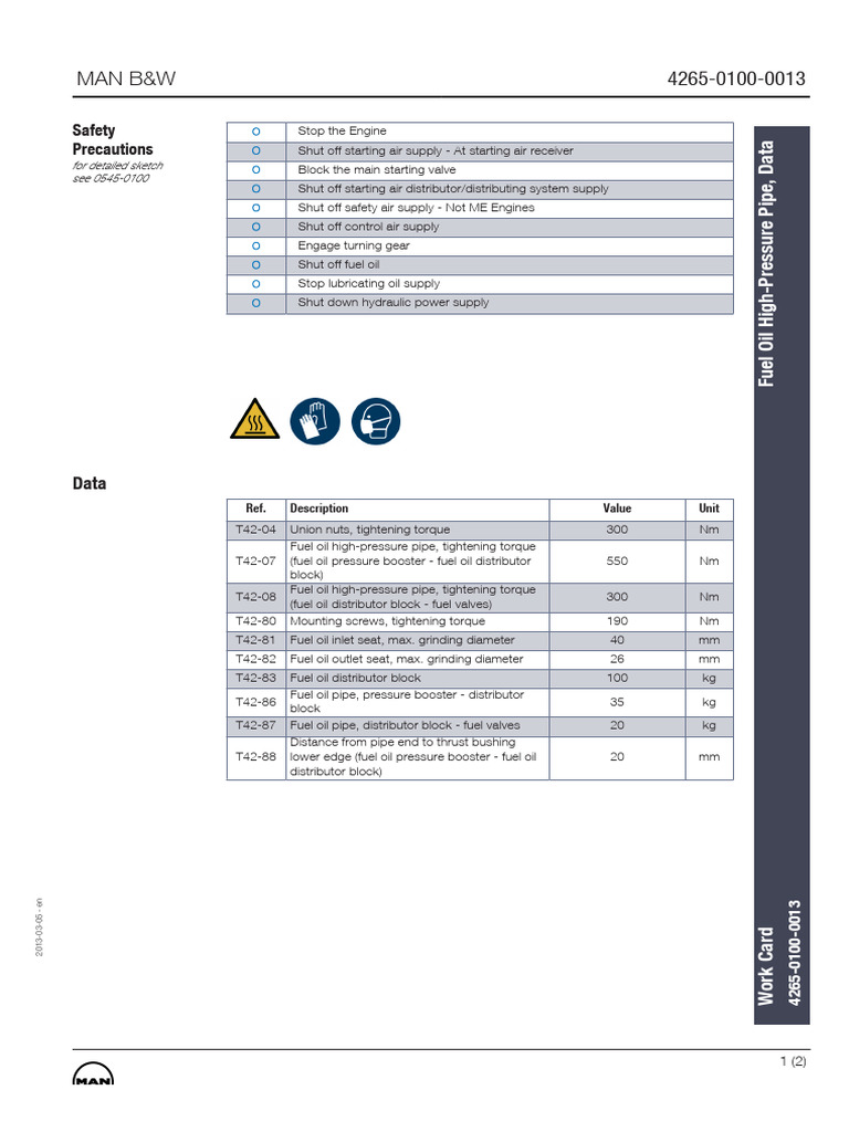 Man B&W 4265-0100-0013: Safety Precautions | PDF | Valve | Pipe (Fluid ...