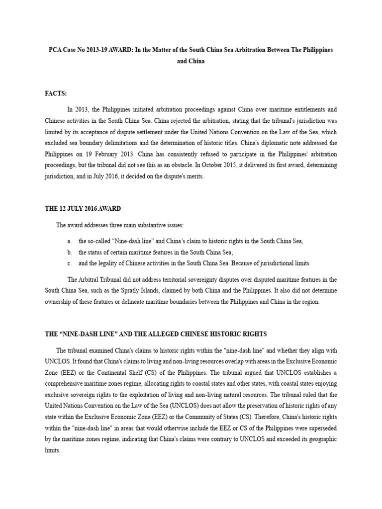 PCA 2013-19 Digest | PDF