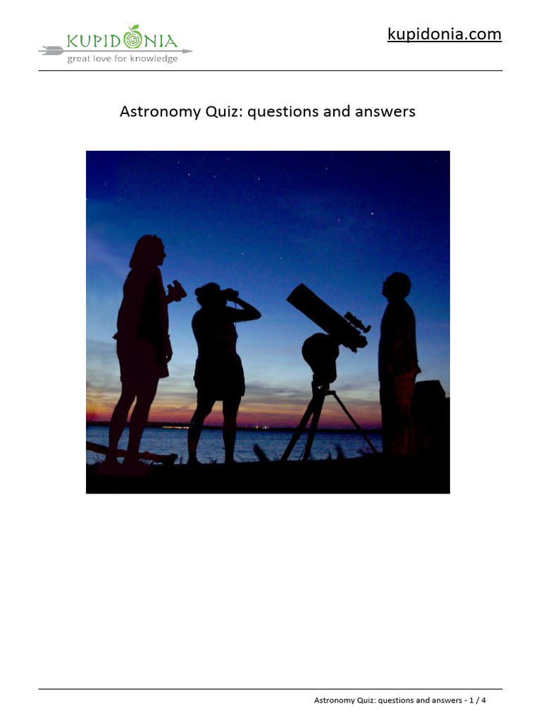 Quiz Astronomy | PDF