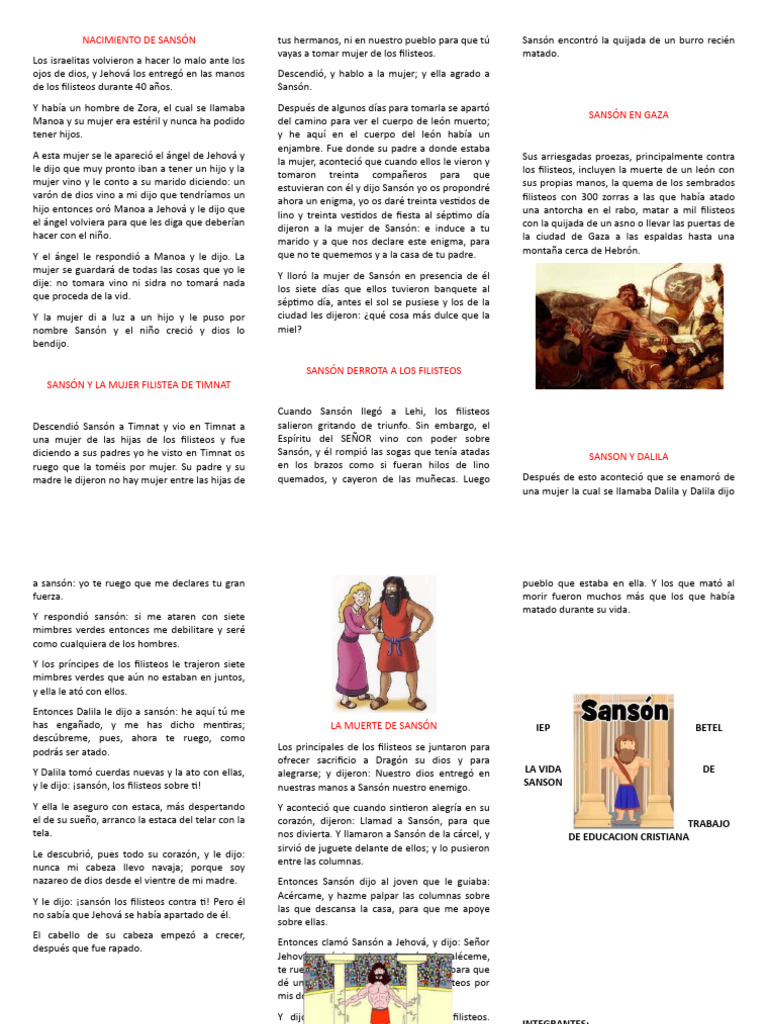 Historia de Sansón: Juez de Israel | PDF | Sansón