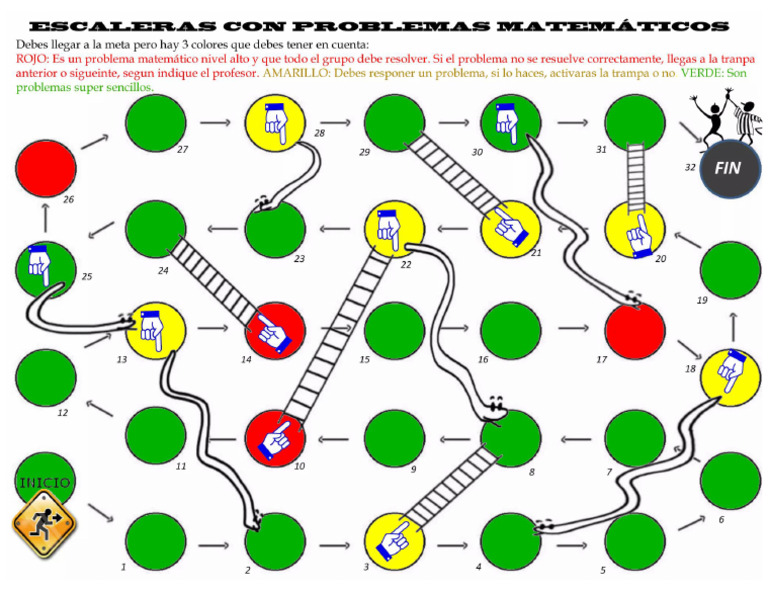 juego escalera con tarjetas problemas | PDF
