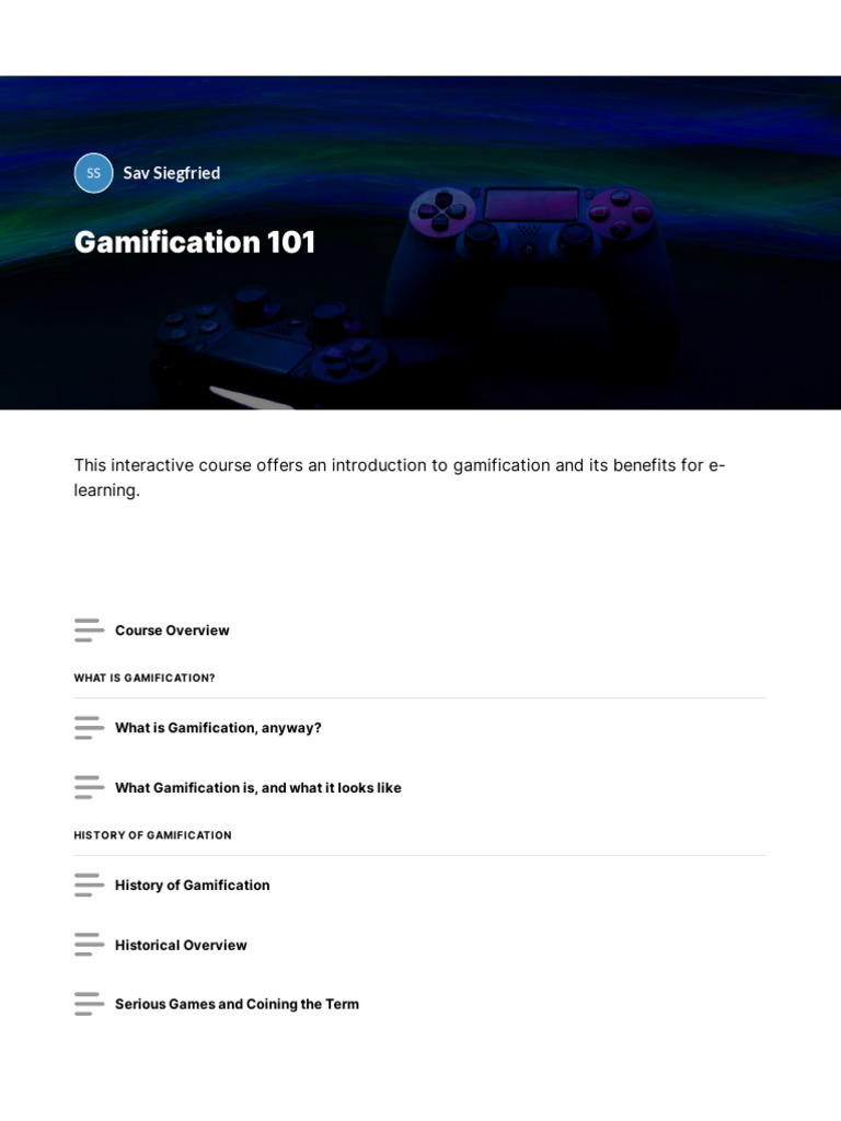 Gamification 101 Hwfsiocf | PDF | Learning | Educational Technology