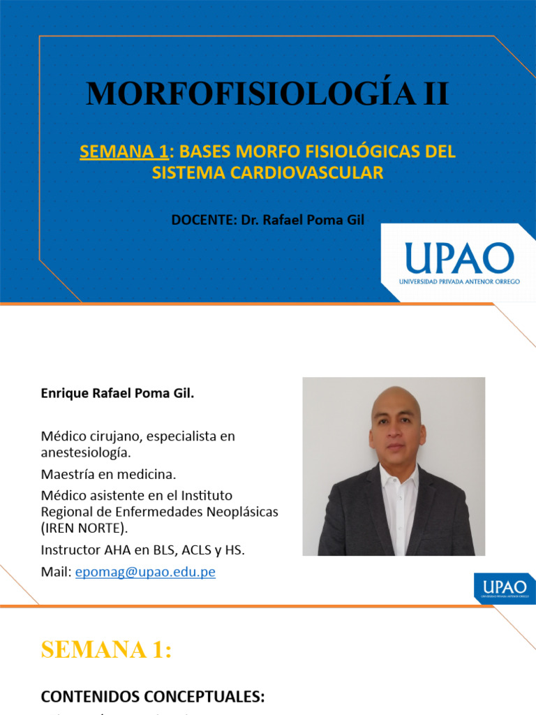 Morfo Ii Fisiología Semana 1 Poma Gil | PDF | Electrocardiografia | Corazón