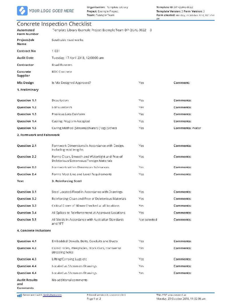 Concrete-Inspection-Checklist | PDF