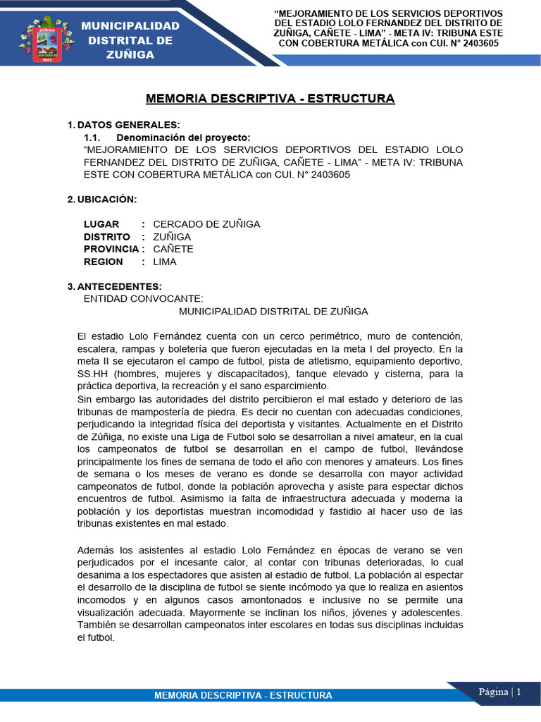 02.memoria Descriptiva - Estructura | PDF | Rigidez | Hormigón