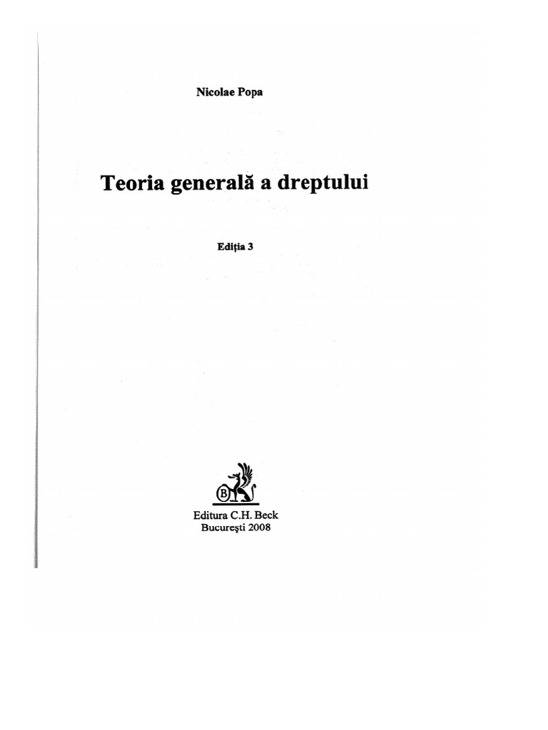 Teoria Generală A Dreptului - Nicolae Popa | PDF
