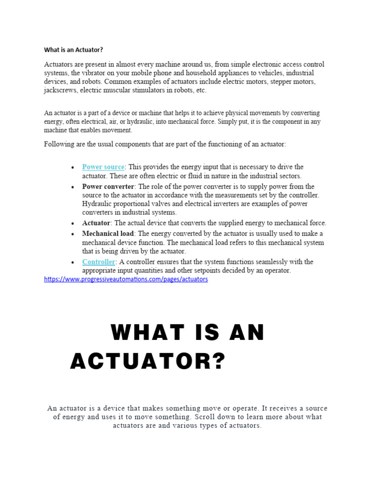 Actuators Lecture Notes | PDF | Actuator | Machines