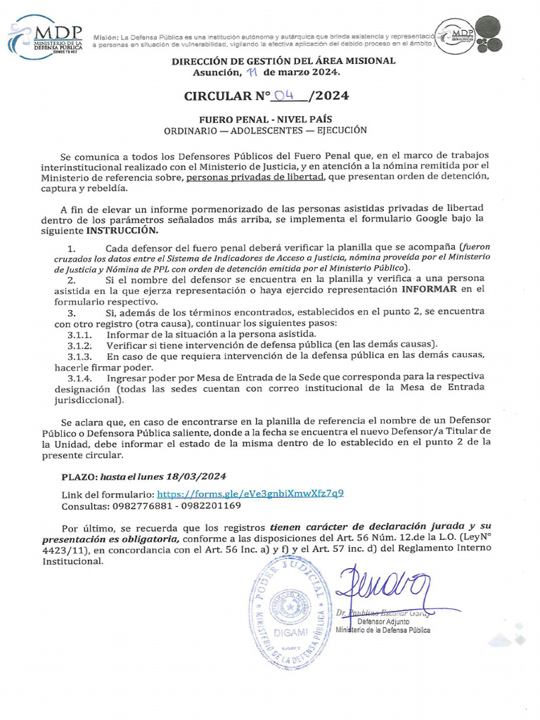 CIRCULAR Nro 4 DIGAMI | PDF