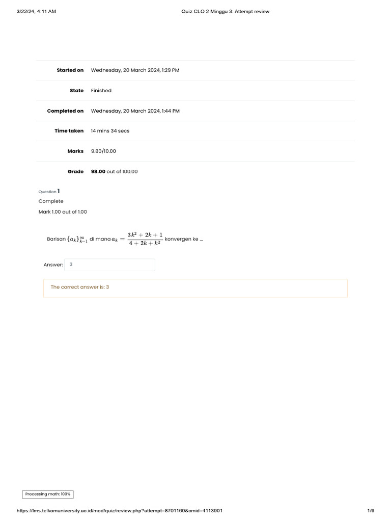 Quiz CLO 2 Minggu 3_ Attempt review | PDF Quiz CLO 2 Minggu 3_ Attempt review | PDF