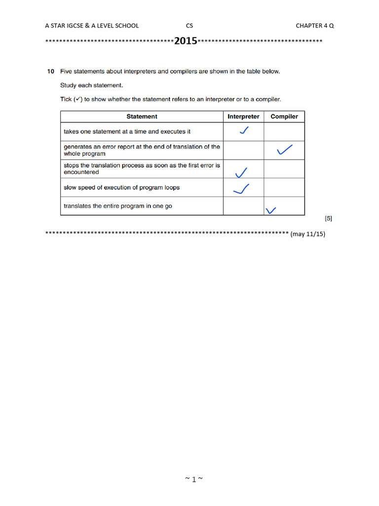 CH 4 Question | PDF | Computer Programming | Compiler