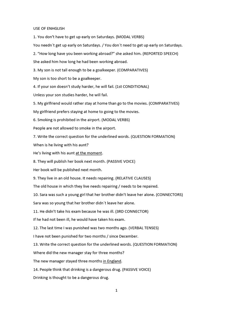 English Grammar Exercises and Examples | PDF | Verb | Linguistic Typology