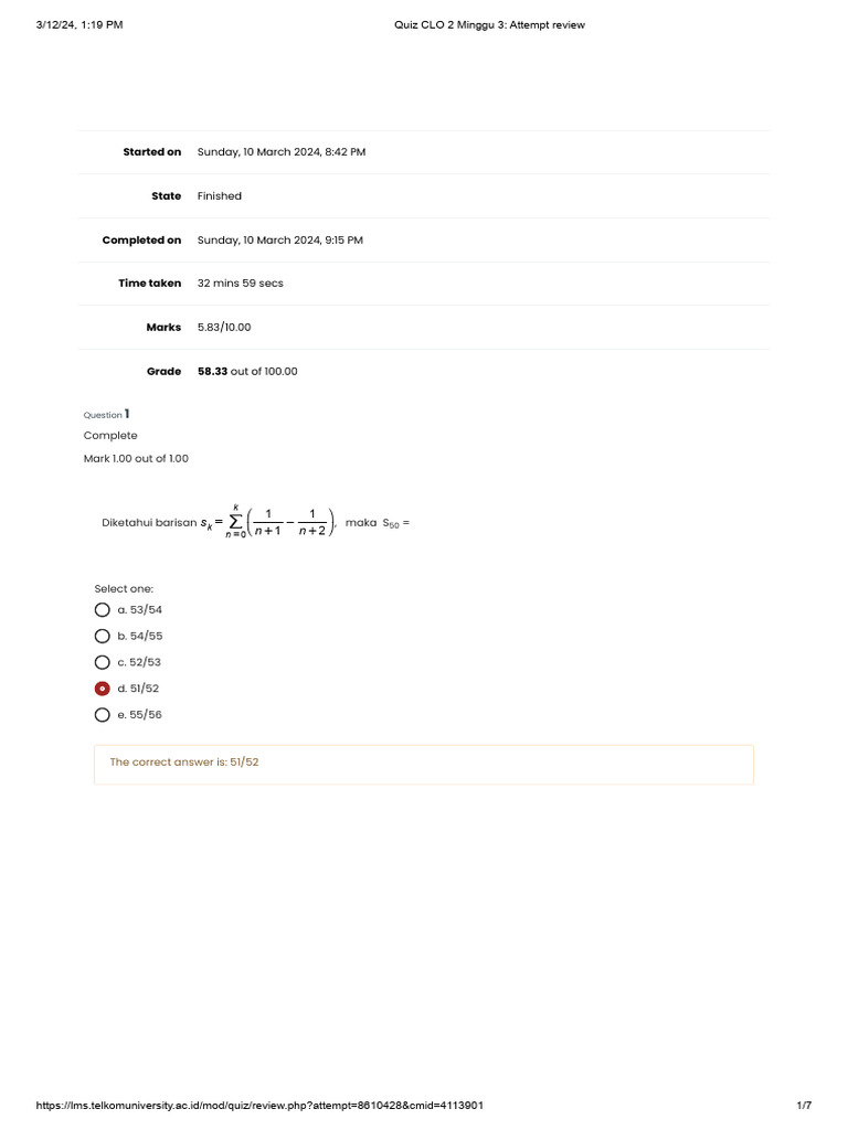 Quiz CLO 2 Minggu 3 - Attempt Review | PDF