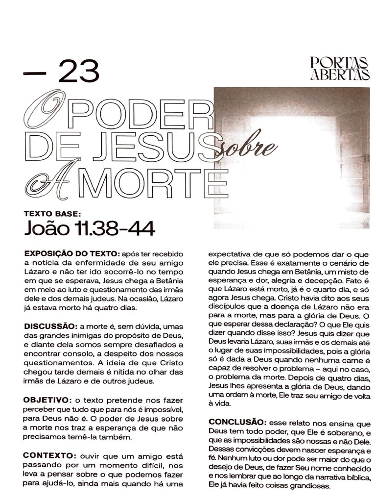 Estudo de GC - O Poder de Jesus Sobre A Morte | PDF | Jesus | Morte