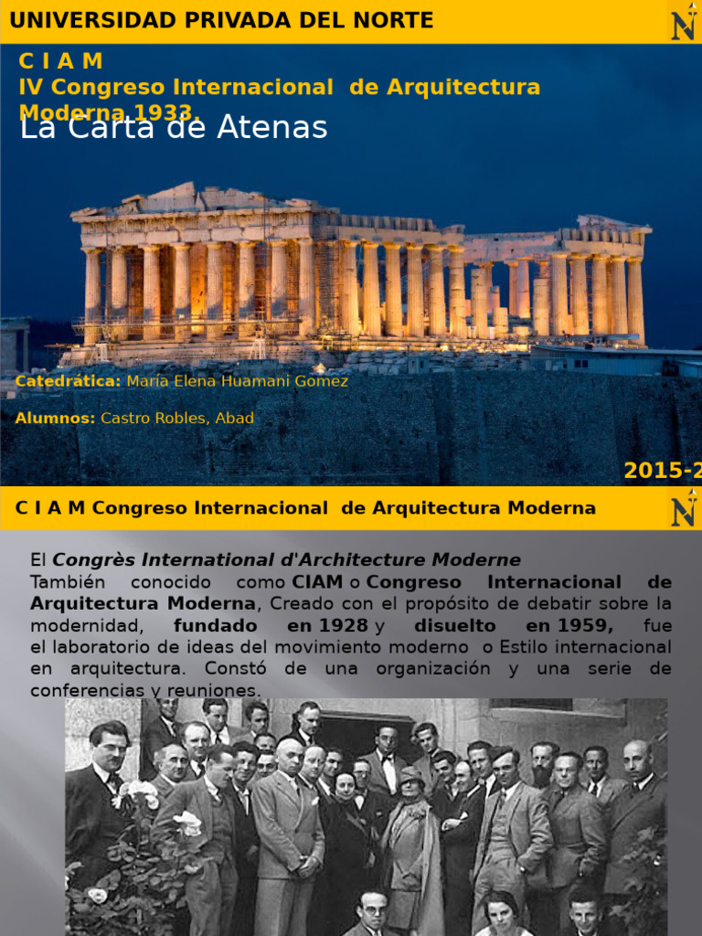 Carta de Atenas y CIAM 1933 | PDF | Arquitecto | Estilos arquitectonicos