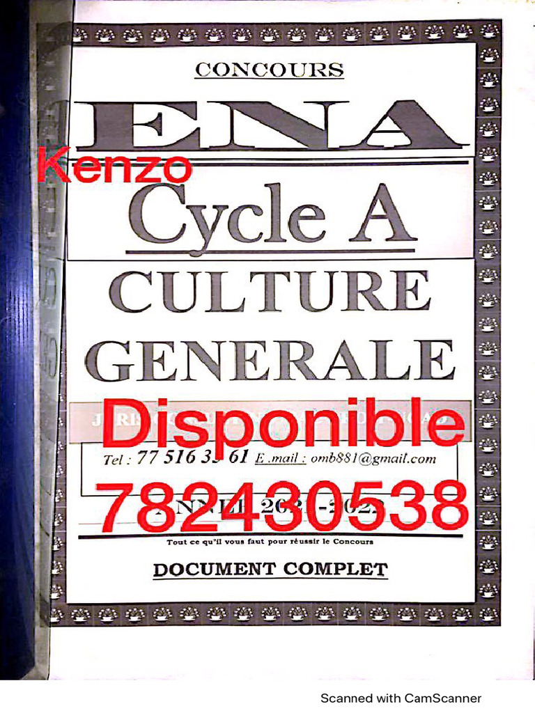 Concours ENA A (Kenzo PDF | PDF