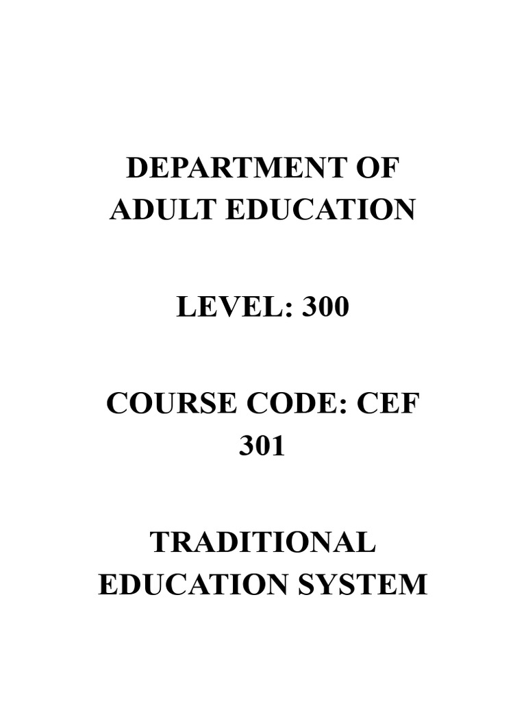 African Traditional Education-1-1 | PDF | Traditions | Learning