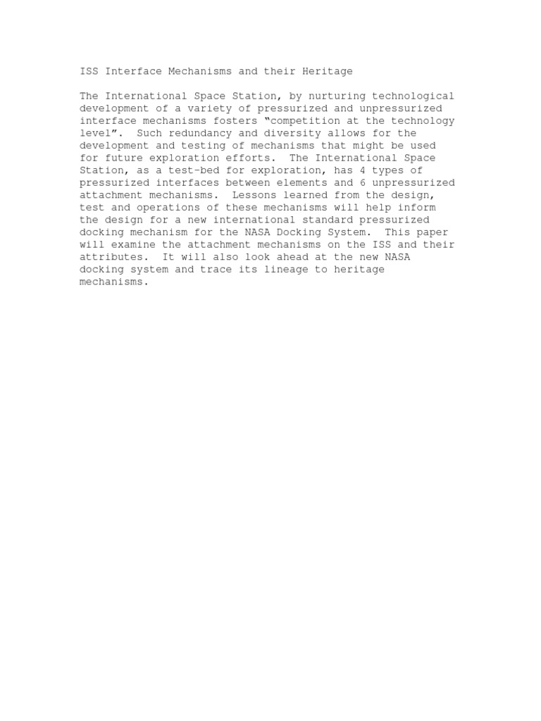 20110010964 | PDF | Docking And Berthing Of Spacecraft | Project Gemini