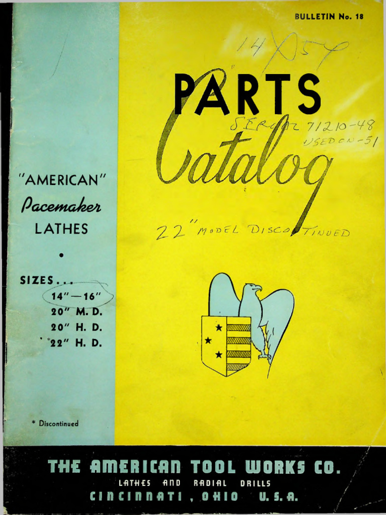 American Pacemaker Lathes - Parts Catalog | PDF | Gear | Clutch
