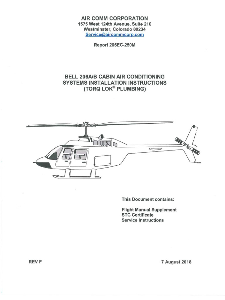 Air Comm 206EC-250M REV F (Installation Instruction) | PDF