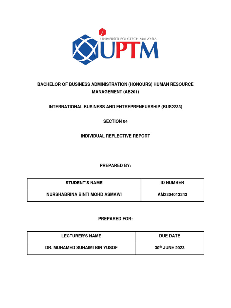 Individual Reflective Report Pdf Franchising Brainstorming