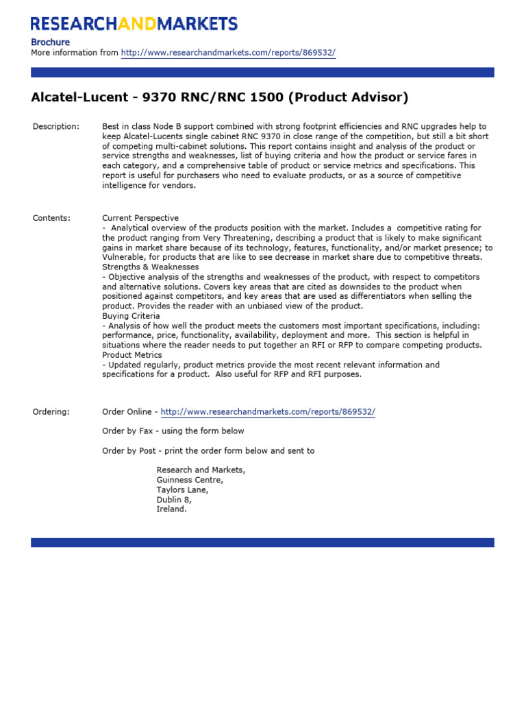 Telecom Product Evaluation Guide | PDF | Banking Technology | Service ...