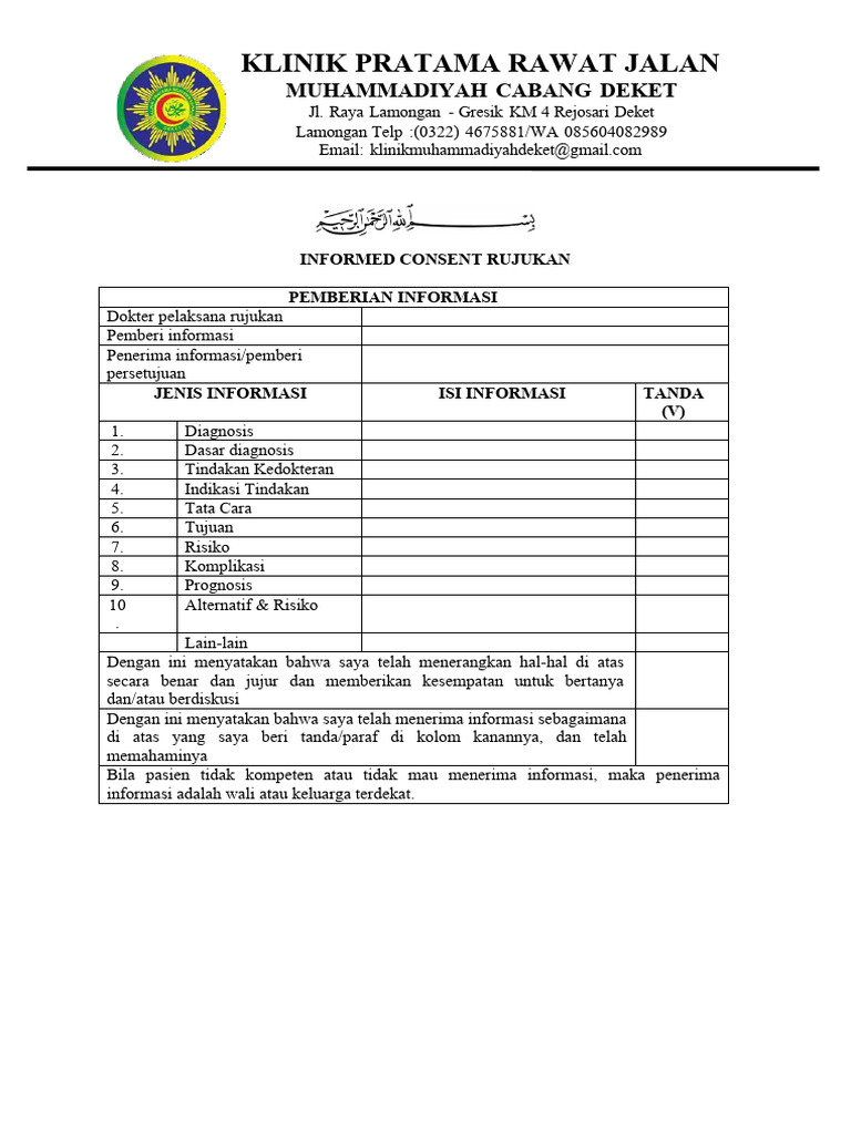 Informed Consent Rujukan | PDF | Politik