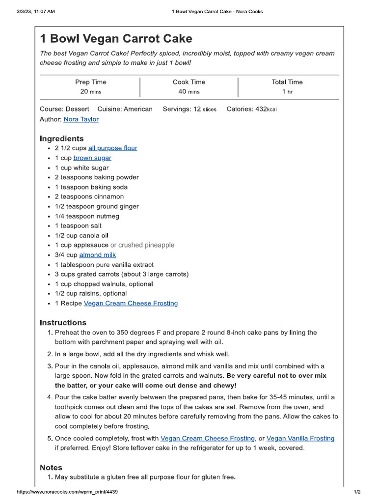 Easy Carrot Cake | PDF