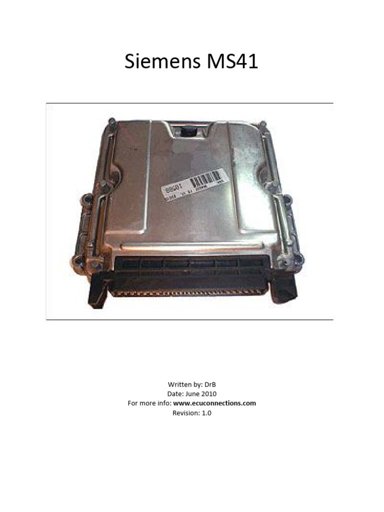 Siemens MS41 Tuning Guide | PDF