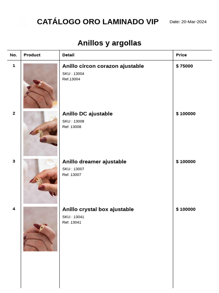 Catálogo Oro Laminado Vip Anillos y Argollas: Anillo Circon Corazon ...