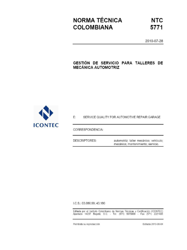 Norma NTC 5771 Icontec | PDF