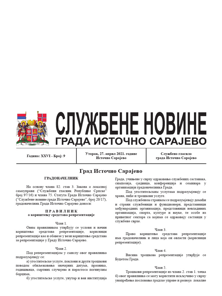 Sluzbene Novine Broj 9-21 | PDF