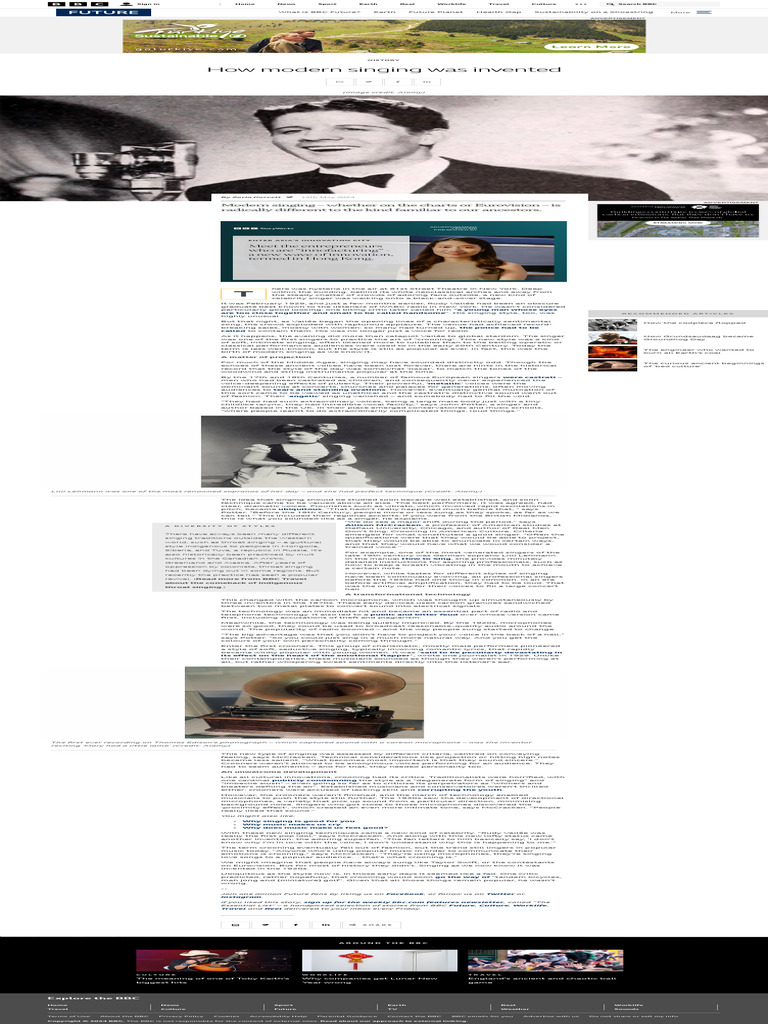 How Modern Singing Was Invented - BBC Future | PDF | Singing | Microphone