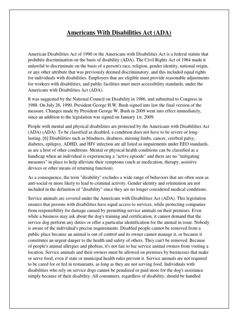 Americans With Disabilities Act | PDF | Americans With Disabilities Act ...