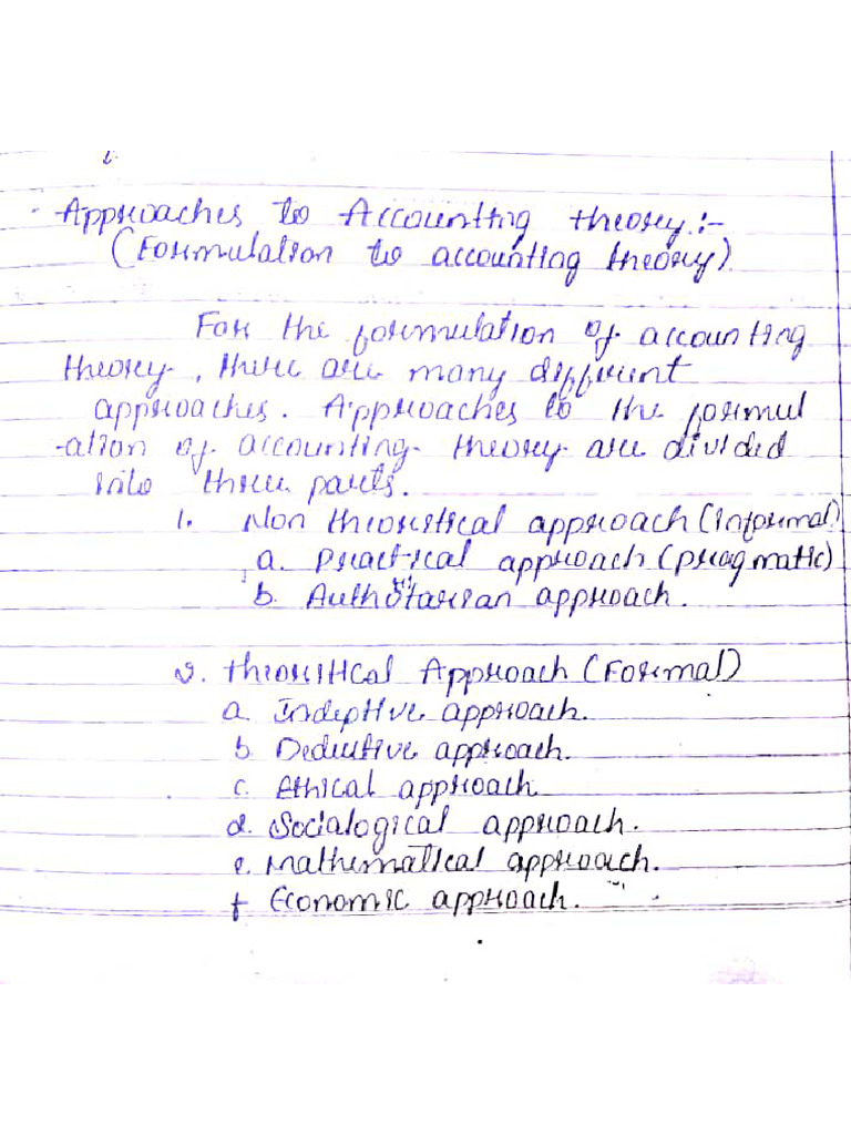 Various Approach of Accounting | PDF