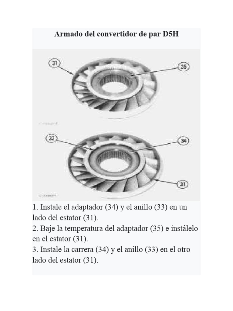 Armado Del Convertidor D5 H | PDF | Rodamiento (Mecánico) | Engranaje