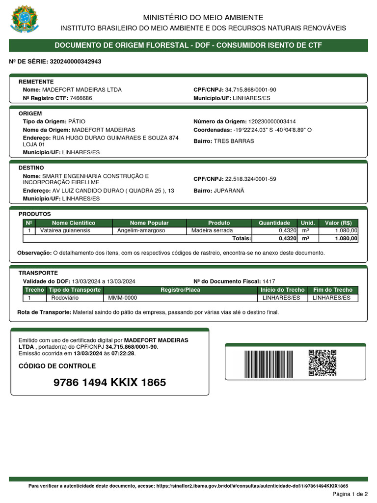 Guia Dof 320240000342943 | PDF