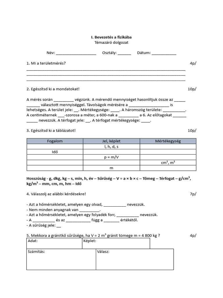 Témazáró Dolgozat | PDF