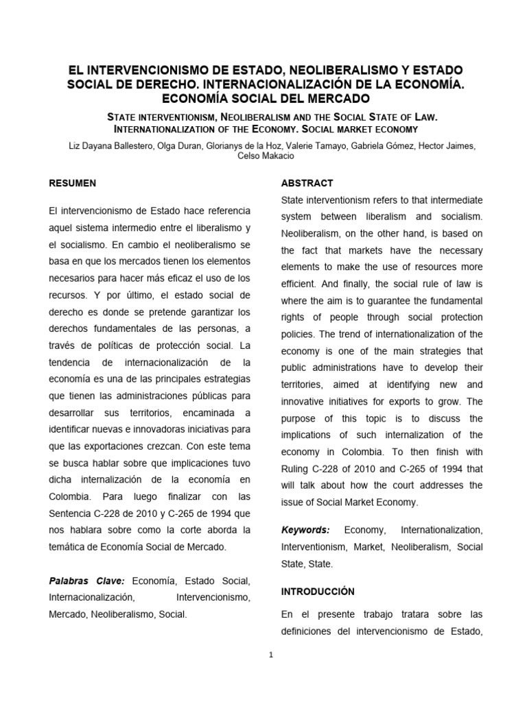 El Intervencionismo de Estado | PDF | Business | Estado (política)