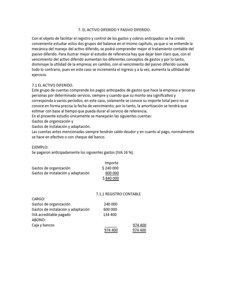 El Activo Diferido y Pasivo Diferido | PDF | Contabilidad | Negocios ...