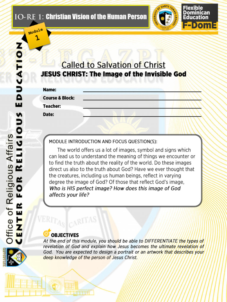 Module 1 Jesus Christ the Image of the Invisible God | PDF | Jesus ...