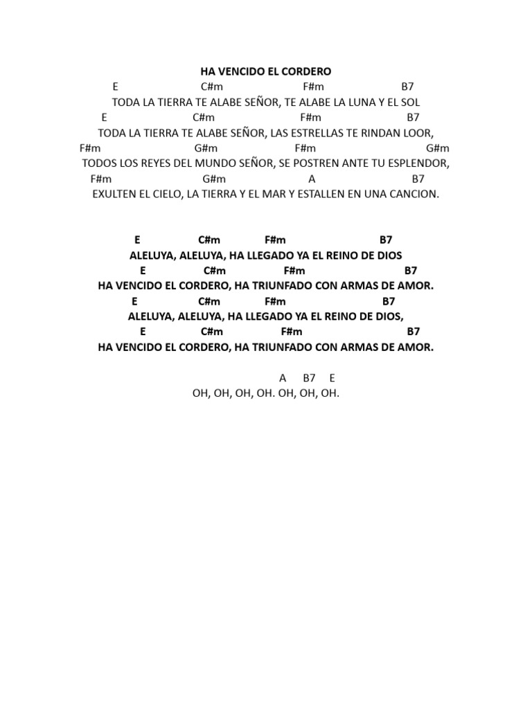 Ha Vencido El Cordero | PDF