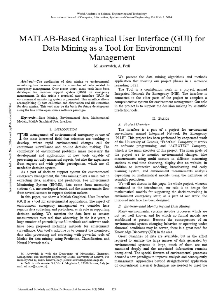 (J) 2014 - MATLAB-Based Graphical User Interface (GUI) For Data Mining As | PDF | Regression ...