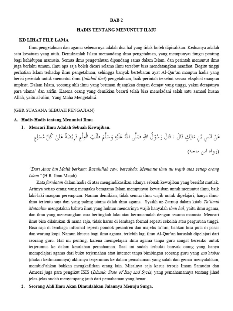 Hadis Menuntut Ilmu dalam Islam | PDF