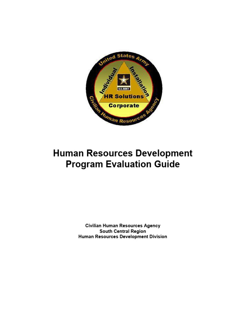 US Army Guide To Evaluating Human Resource Development Programs | PDF | Evaluation | Program ...
