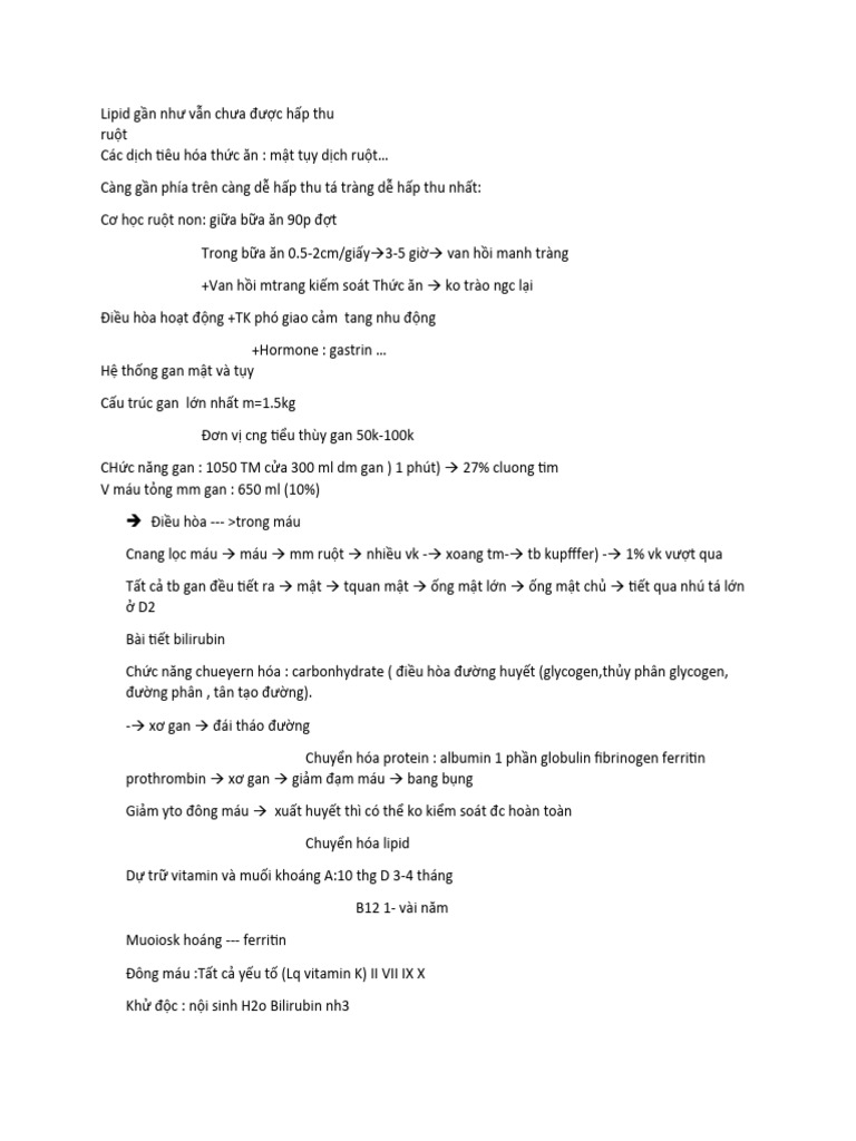 Lipid gần như vẫn chưa được hấp thu | PDF