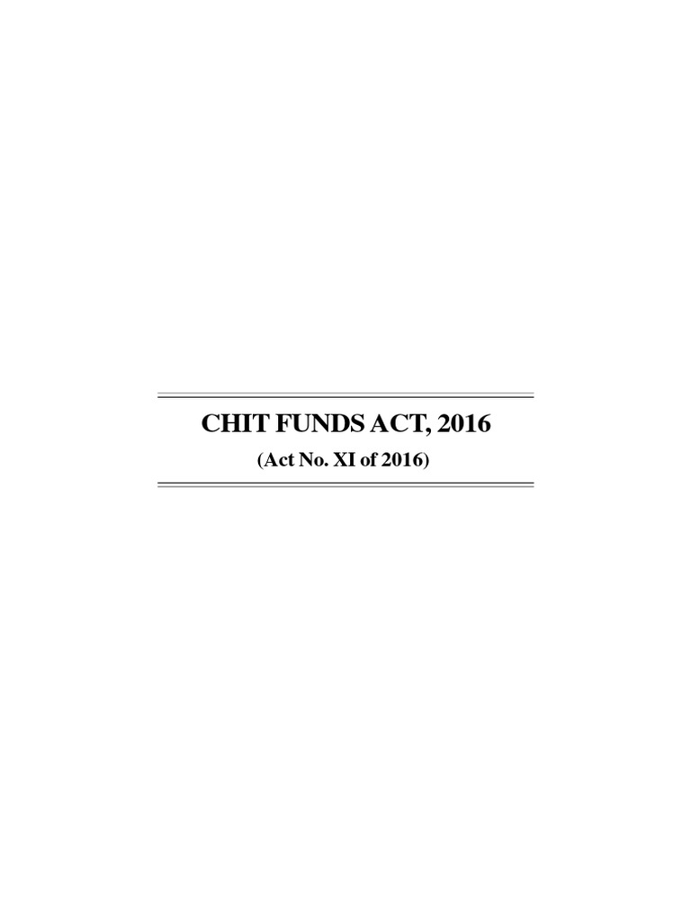 Chit Funds Act 2016 | PDF | Subscription Business Model | Banks
