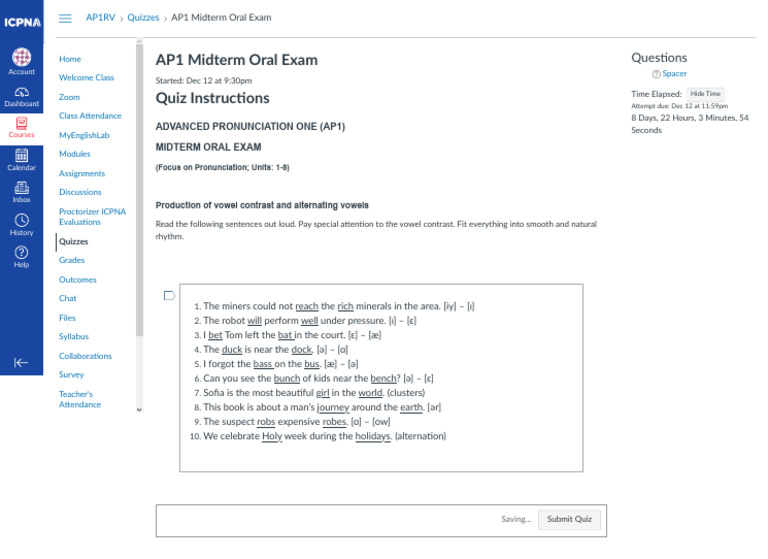 Quiz - AP1 Midterm Oral Exam | PDF | Phonetics