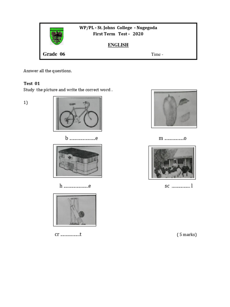 Grade 6 English Paper | PDF | Linguistic Typology | Linguistics